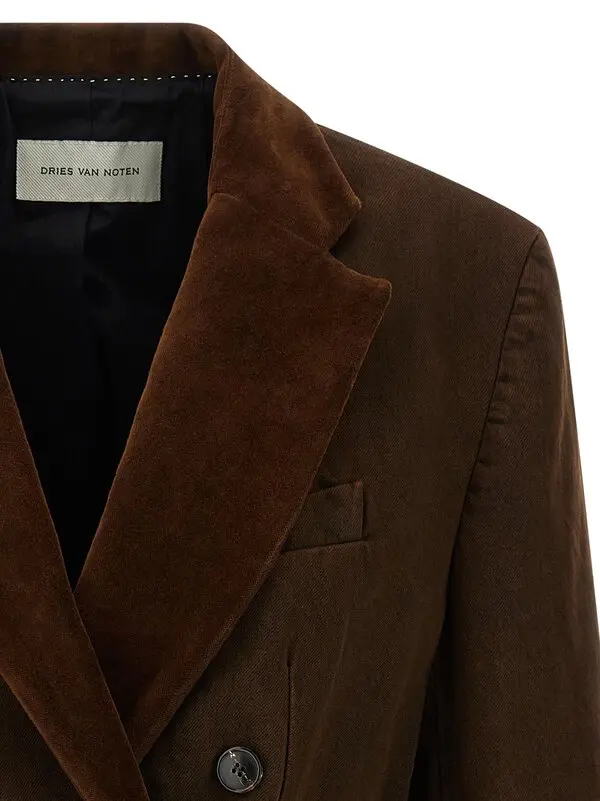 Dries Van Noten Befya Double Breasted Blazer - Brown
