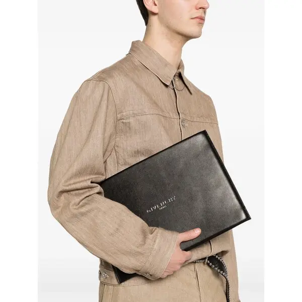 Givenchy Calf Leather Clutch Bag With Logo