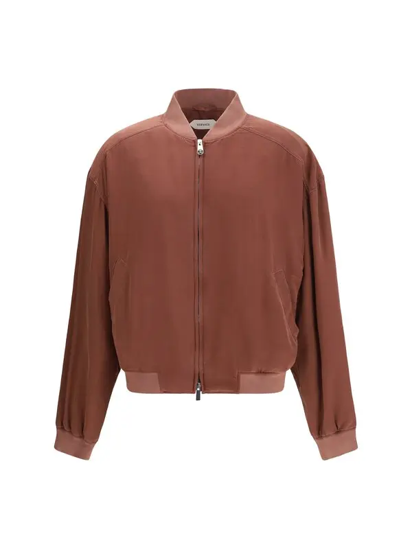 Versace Overdyed Silk Bomber Jacket - Multicolor