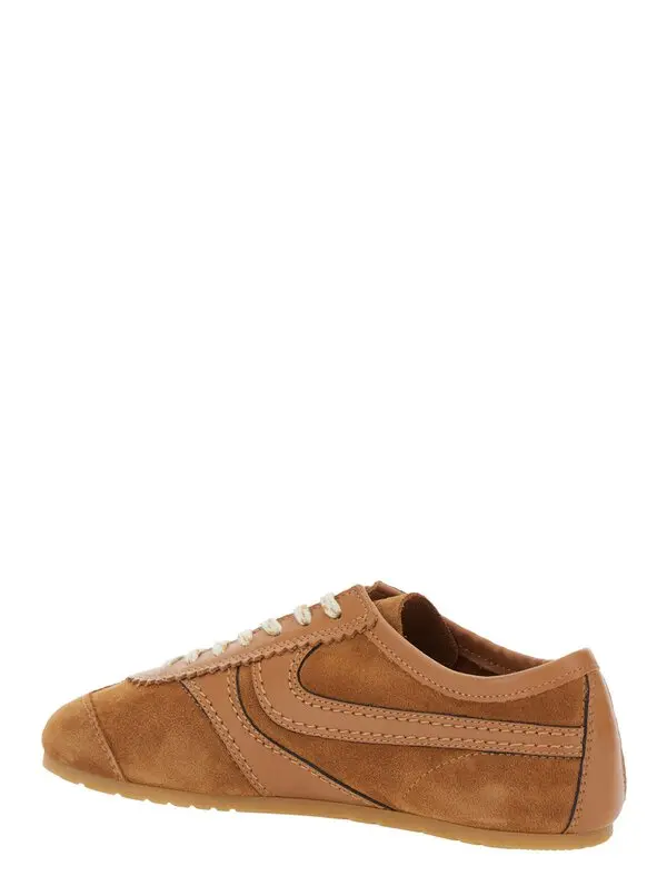 Dries Van Noten Suede Low Top Sneakers With Lace-up Closure - Brown