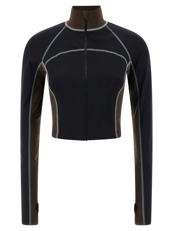 Fendi Color Block Technical Fabric Top - Black