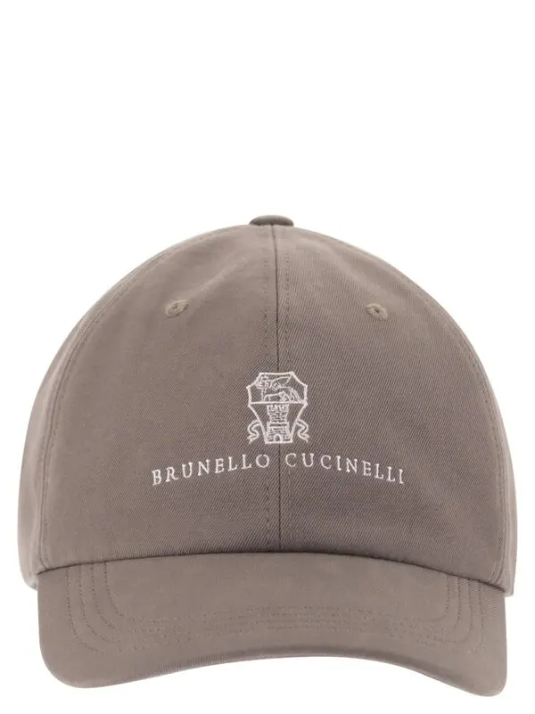 Brunello Cucinelli Cotton Gabardine Baseball Cap With Embroidered Logo - Multicolor