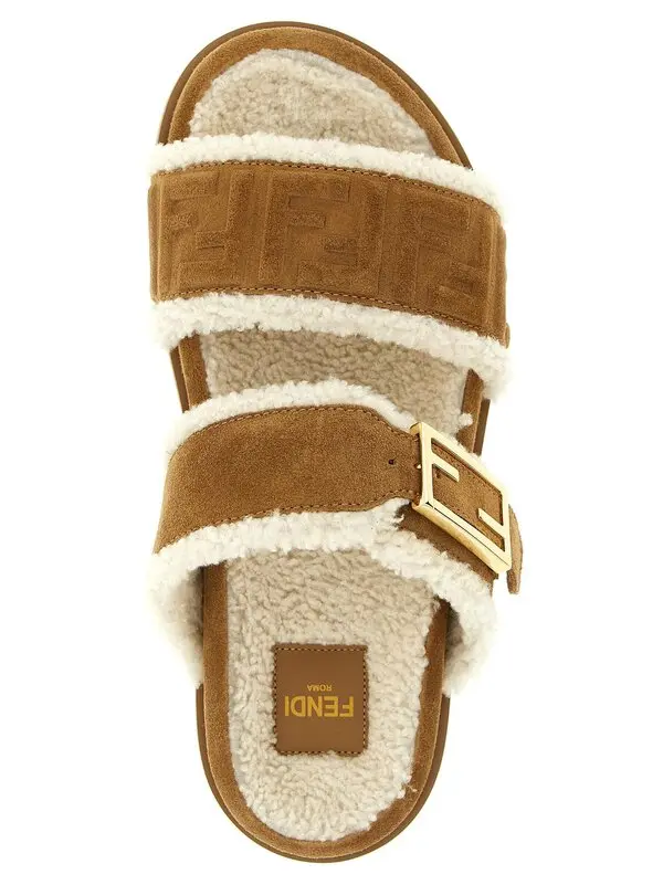 Fendi Feel" Sheepskin Sandals With Ff Motif