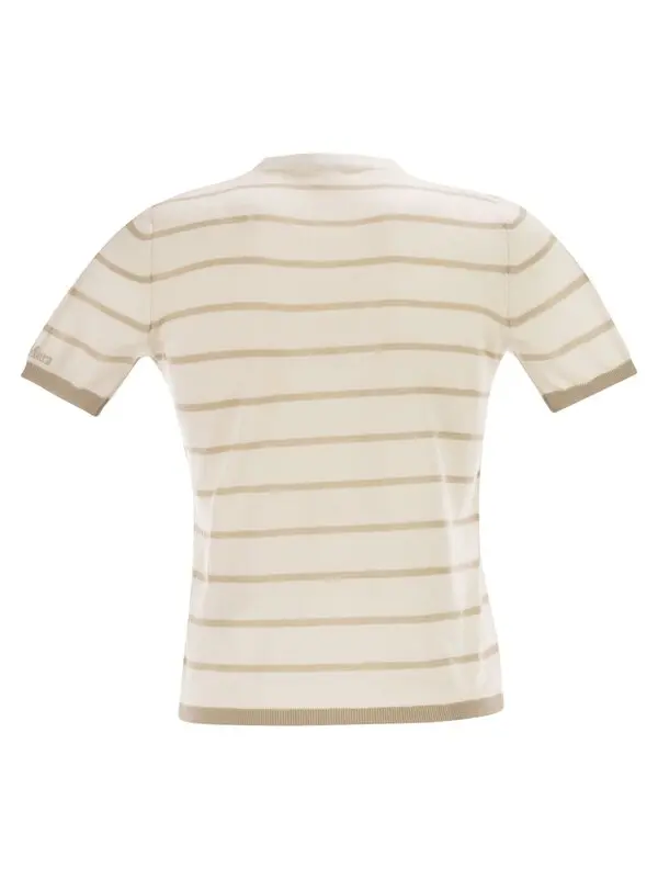 Max Mara Cashmere And Silk Knit Jumper With Embroidered Logo - Multicolor