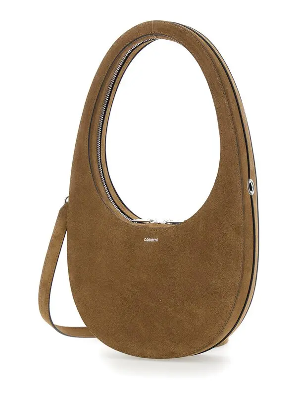Coperni Swipe Shoulder Bag With Embossed Logo And Suede Strap - Multicolor