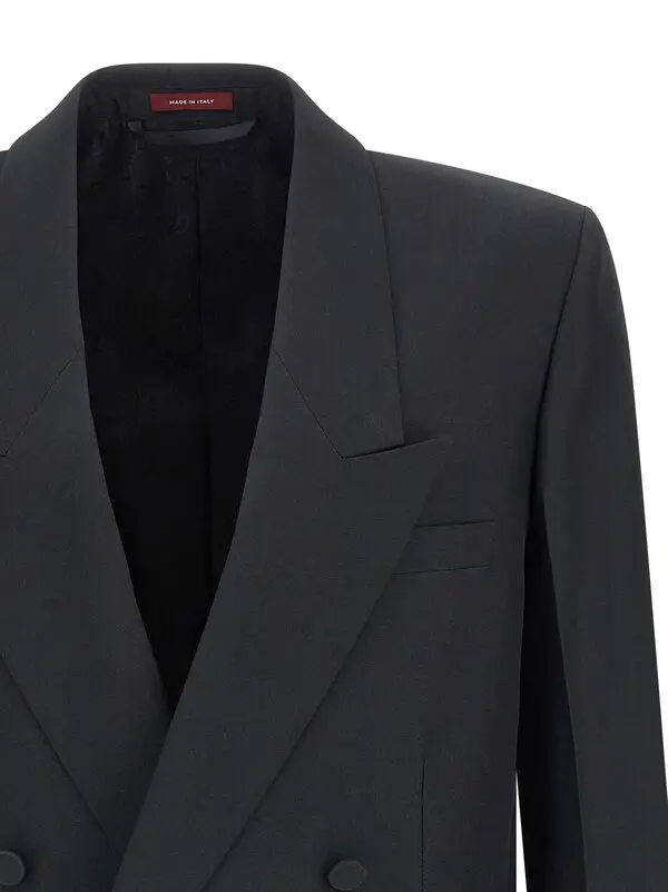 Gucci Double-breasted Technical Panama Blazer - Black