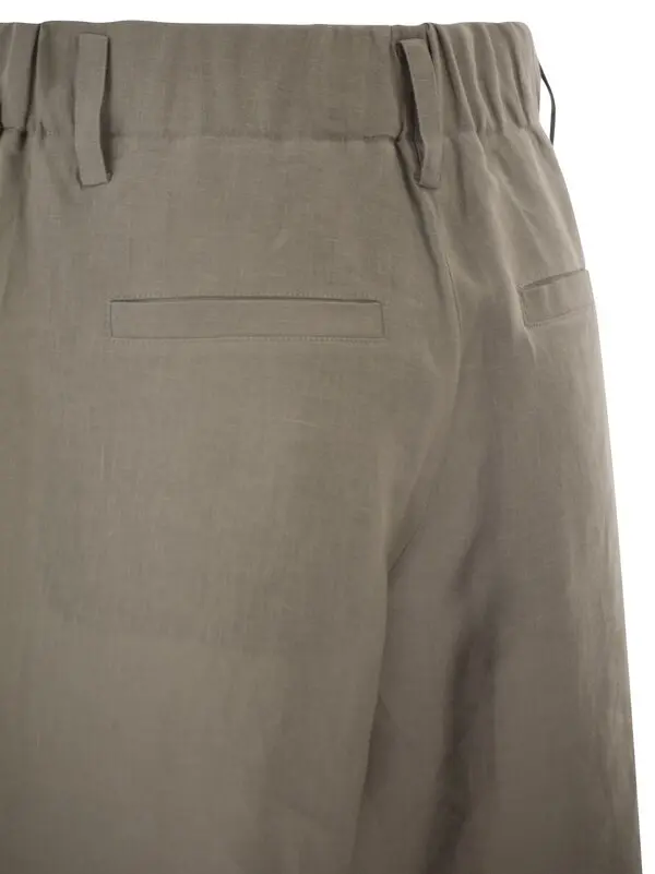 Brunello Cucinelli Tailored Linen Bermuda Shorts With Double Pleats