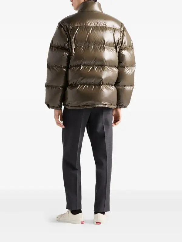 Prada Medium-weight Re-nylon Down Jacket - Green
