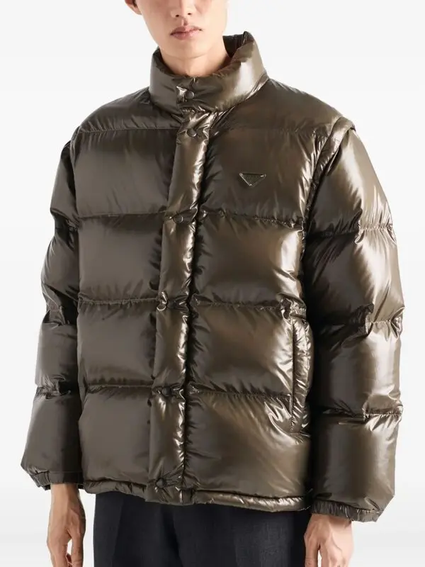 Prada Medium-weight Re-nylon Down Jacket - Green