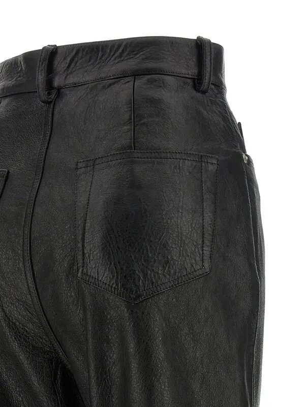Rick Owens Bolan Bootcut Leather Trousers