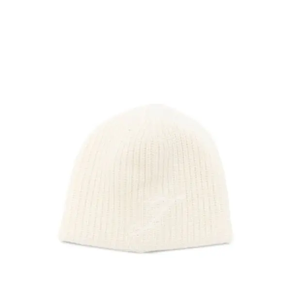Jacquemus Off Ribbed Knit Beanie Hat - White