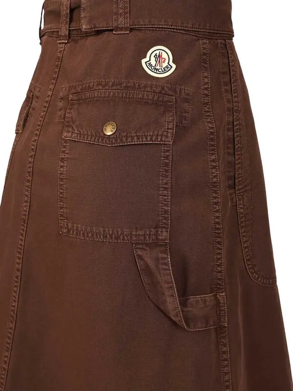 Moncler Cotton Midi Skirt With Belt - Multicolor