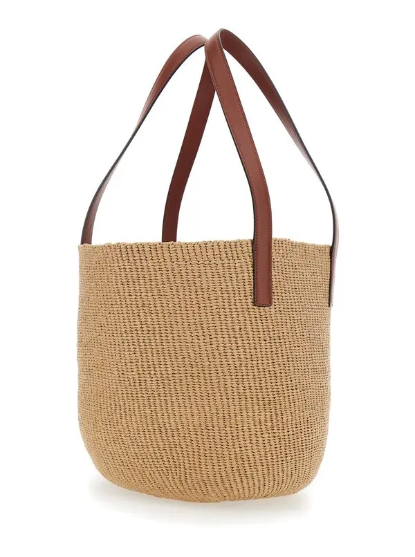 Chloé Shopper With Flat Handles And Logo Patch - Multicolor