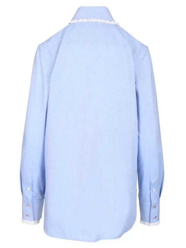 Valentino Garavani Oxford Cotton Shirt With Lace Detail