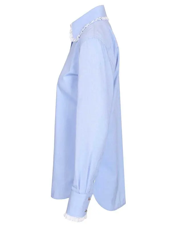 Valentino Garavani Oxford Cotton Shirt With Lace Detail
