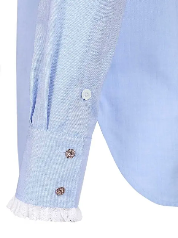 Valentino Garavani Oxford Cotton Shirt With Lace Detail