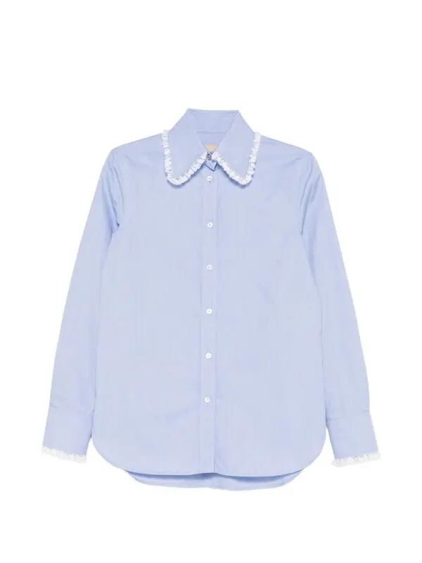 Valentino Garavani Oxford Cotton Shirt With Lace Detail