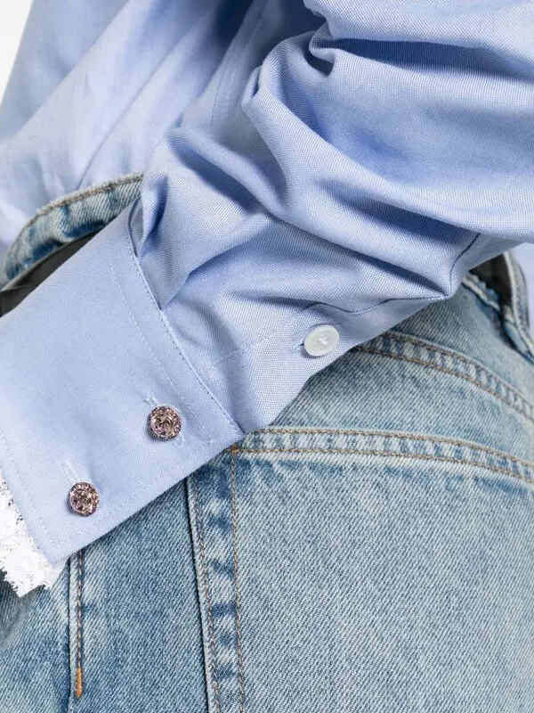 Valentino Garavani Oxford Cotton Shirt With Lace Detail