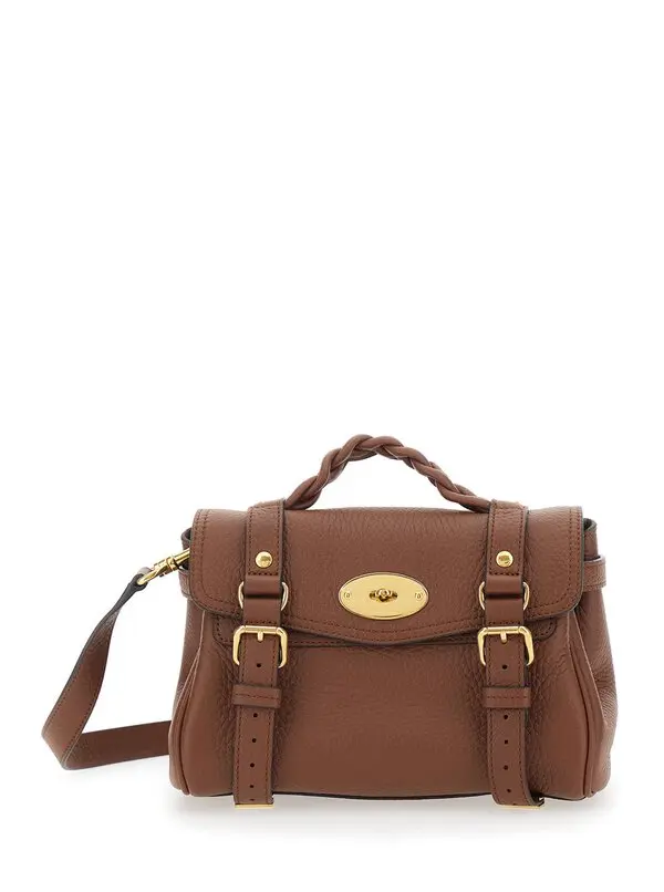 Mulberry Alexa Mini Handbag With Turn Lock In Hammered Leather