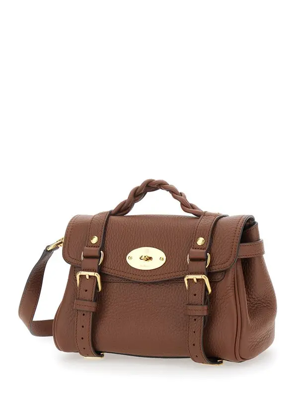 Mulberry Alexa Mini Handbag With Turn Lock In Hammered Leather