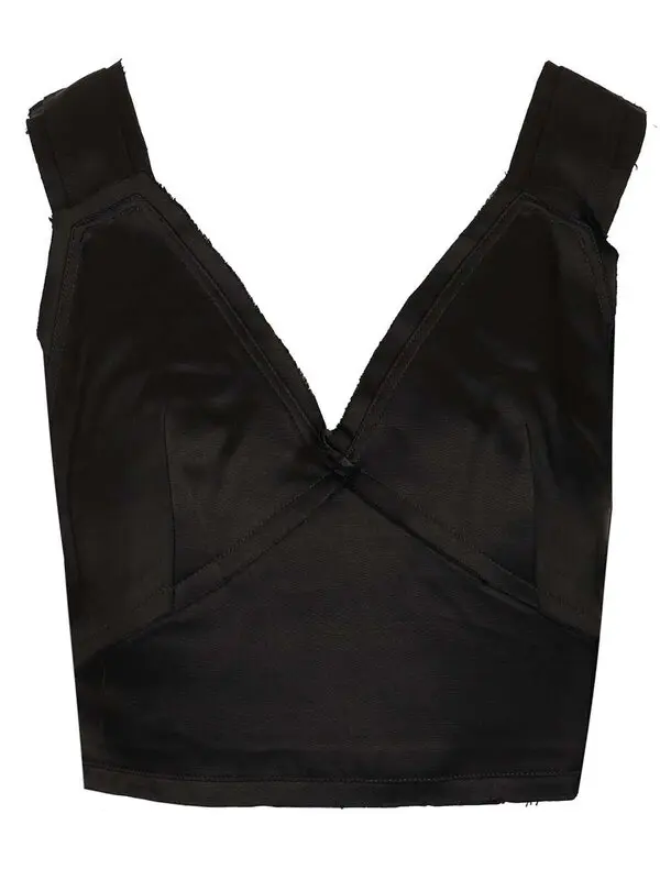 TOTEME Satin V-neck Crop Top