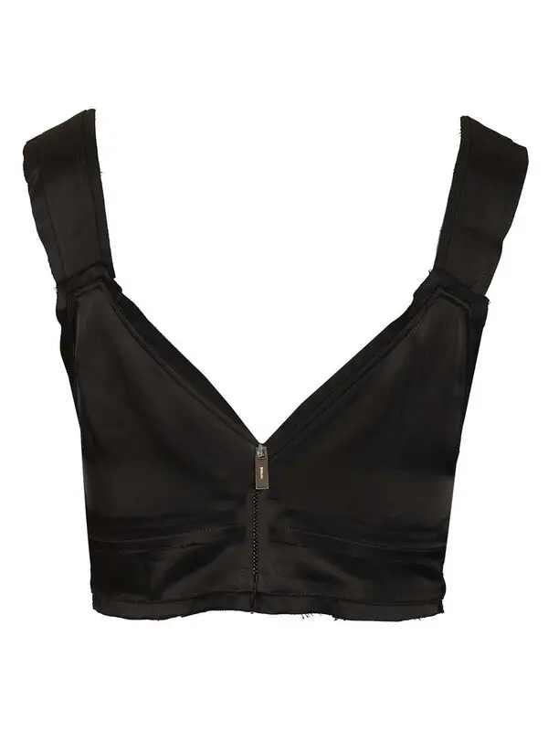 TOTEME Satin V-neck Crop Top
