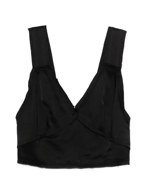 TOTEME Satin V-neck Crop Top