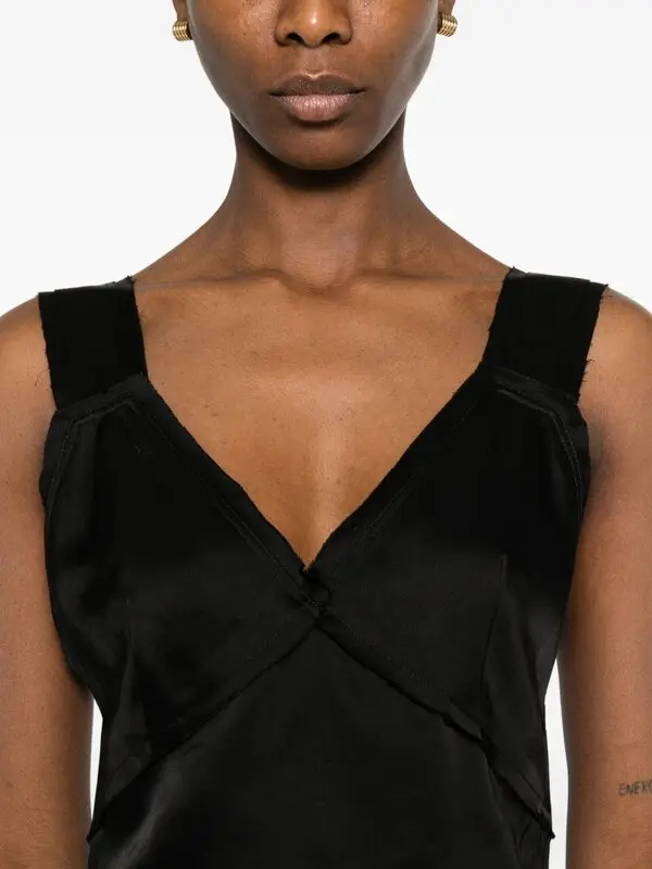 TOTEME Satin V-neck Crop Top