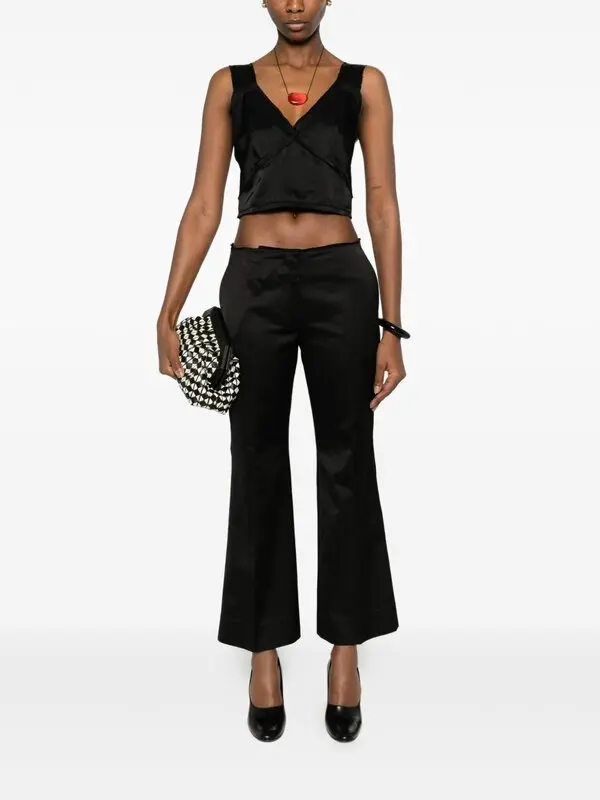 TOTEME Satin V-neck Crop Top