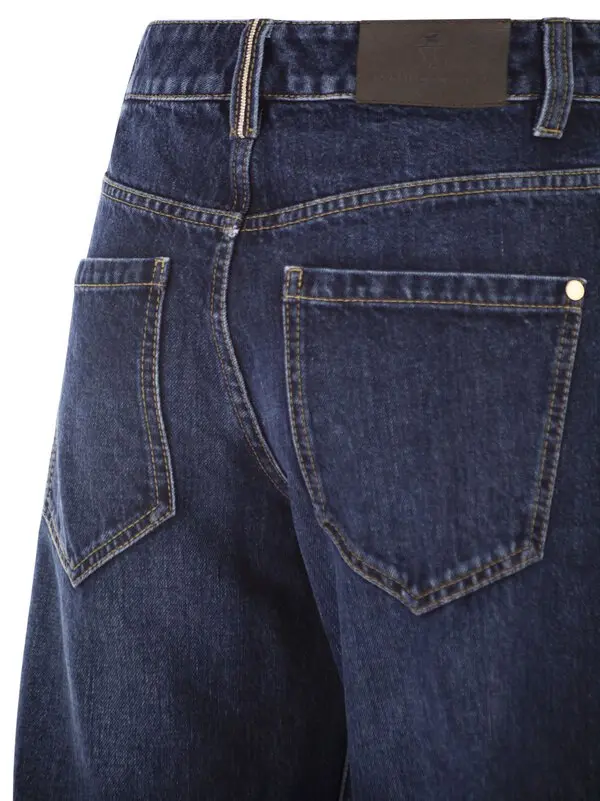 Brunello Cucinelli Wide Leg Jeans With Embellished Detail - Multicolor