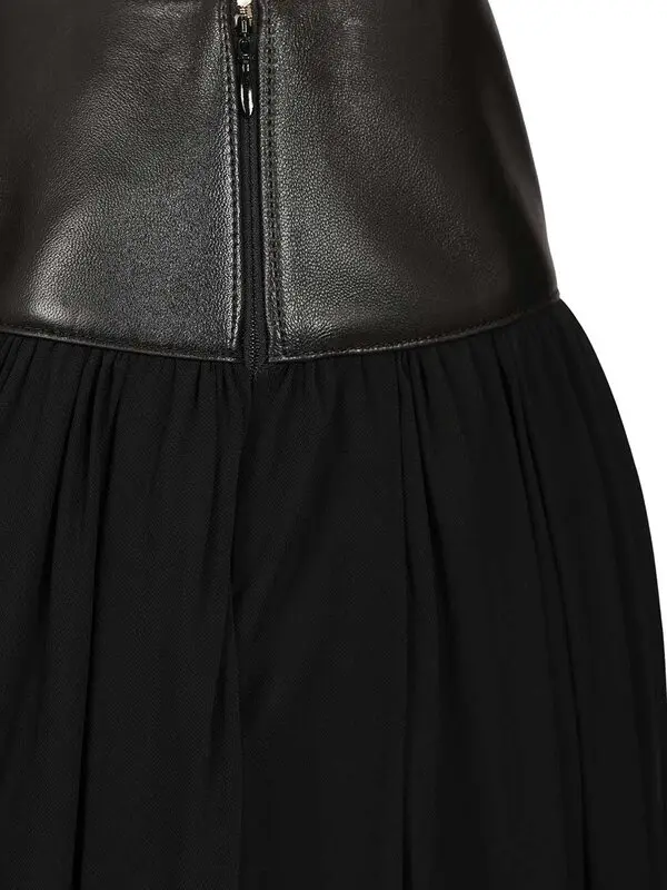 Alaïa Midi Skirt With Nappa Leather Waistband