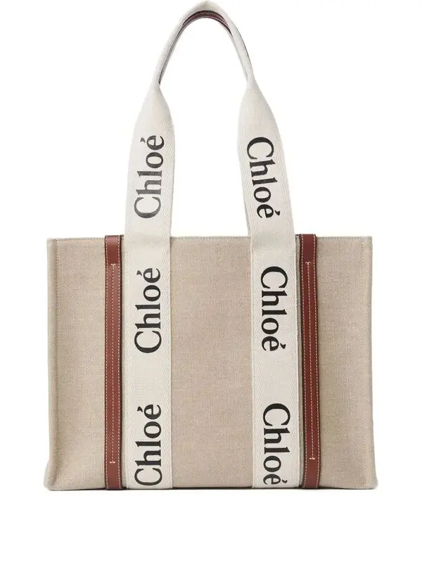 Chloé Woody Linen Tote Bag - Multicolor