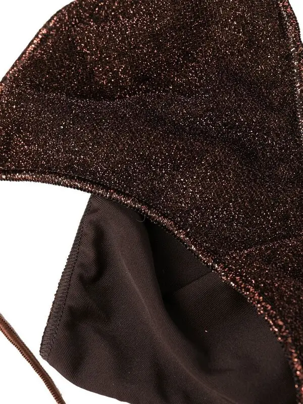 Oseree Lurex Two-piece Swimsuit With High-waisted Briefs - Brown