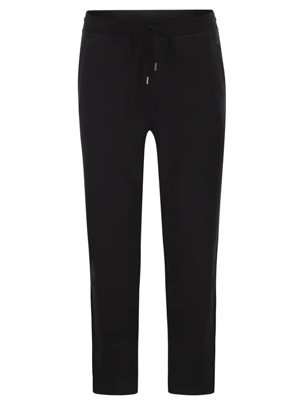 Brunello Cucinelli Techno Cotton Fleece Drawstring Trousers - Black