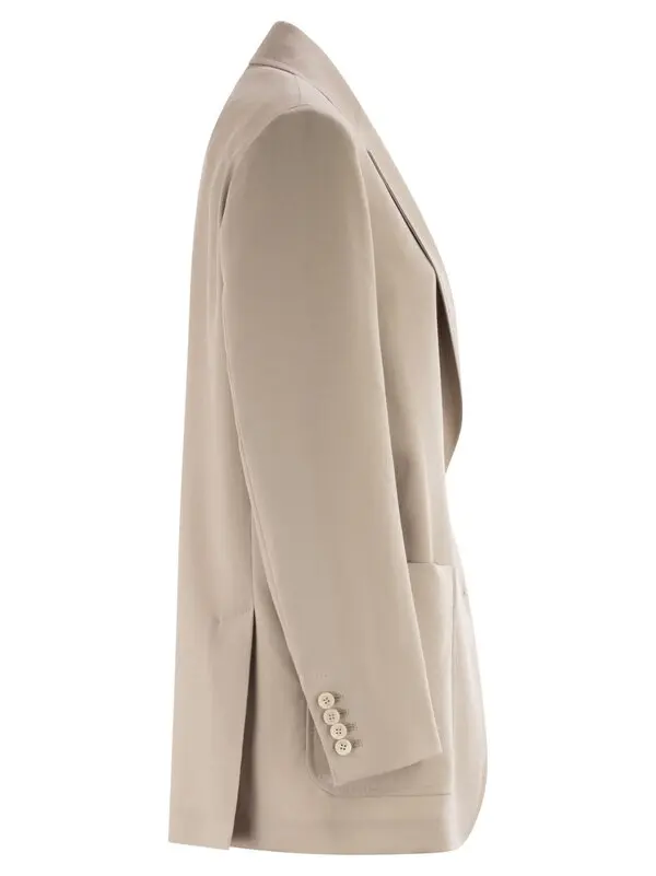 Max Mara Single-breasted Jacket In Wool, Mohair, And Silk Blend - Cream