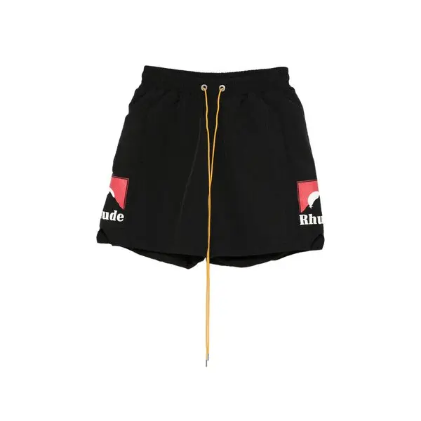 Rhude Graphic Logo Track Shorts - Black