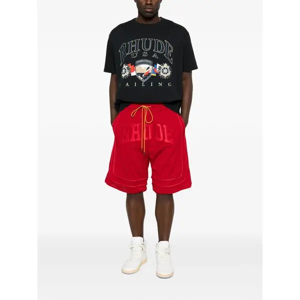 Rhude Polyester Logo Detail Bermuda Shorts