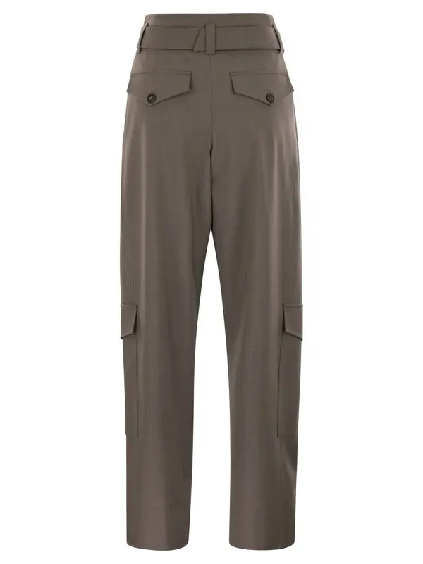 Brunello Cucinelli Tropical Wool Utility Trousers
