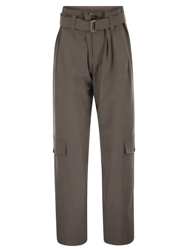 Brunello Cucinelli Tropical Wool Utility Trousers - Multicolor