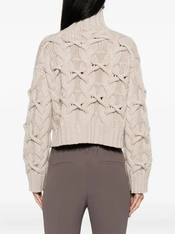 Brunello Cucinelli Cable Knit Cashmere Turtleneck Sweater - Multicolor