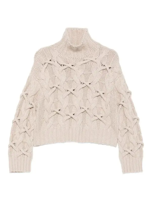 Brunello Cucinelli Cable Knit Cashmere Turtleneck Sweater - Multicolor