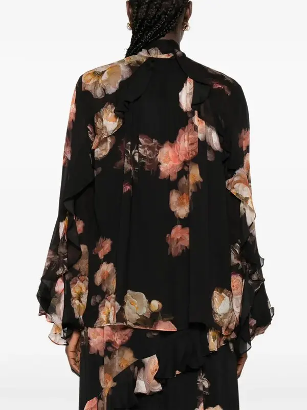 Zimmermann Printed Ruffle Blouse