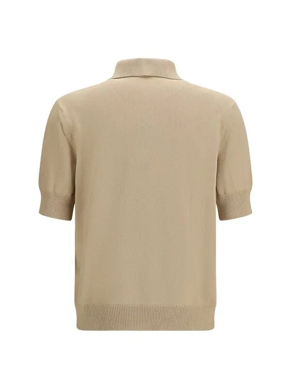 Balmain Cotton Sun-logo Polo - Cream