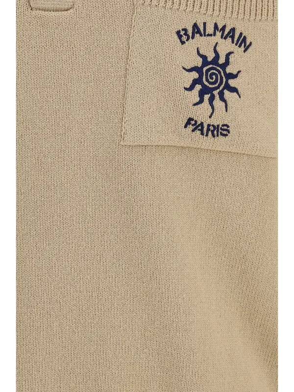 Balmain Cotton Sun-logo Polo - Cream