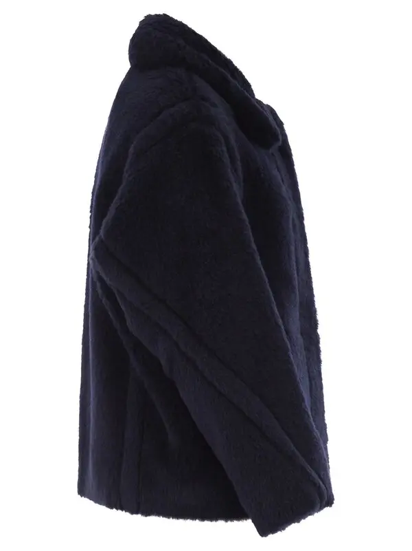 Max Mara Cropped Coat In Alpaca, Wool, And Silk Teddy Fabric - Multicolor