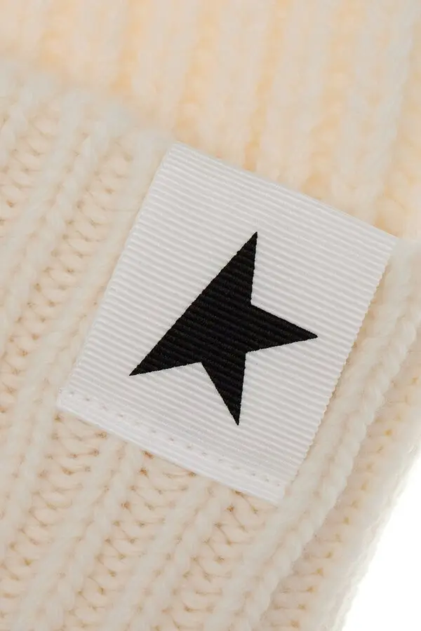 GOLDEN GOOSE Ribbed Knit Beanie With Star Logo