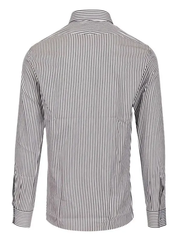 TOM FORD Silk Cotton Ladder Stripe Classic Fit Shirt