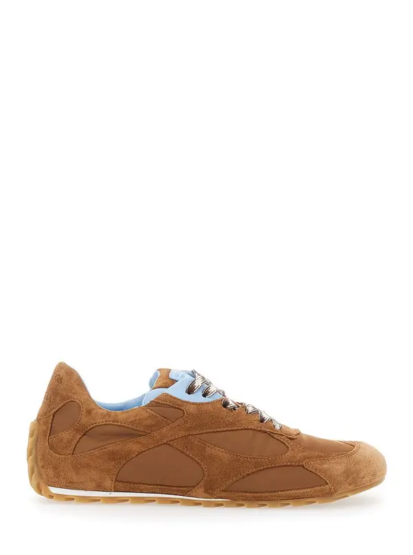 Bottega Veneta Orbit Flash Suede And Fabric Lace-up Sneakers - Multicolor
