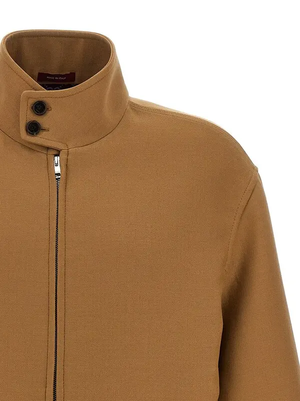 Gucci Wool Jacket With Gg Monogram Lining