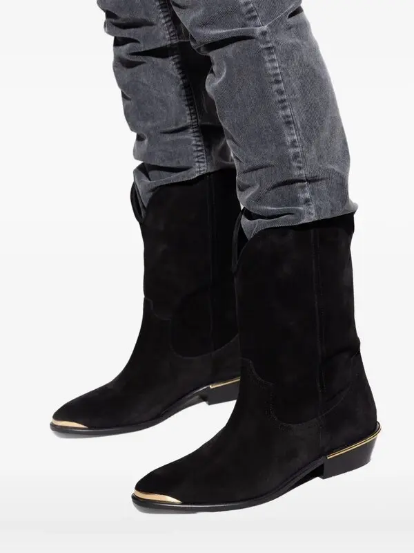 Isabel Marant Étoile Elbana" Suede Boots With Metal Detailing - Black